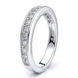 Jehane Channel Set Anniversary Band - 0.50 ctw Carat Round Cut Diamond