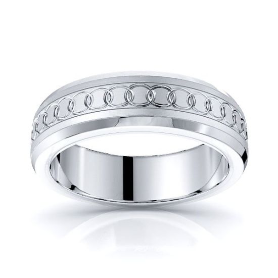 Solid 7mm Circle Cut Comfort Fit Wedding Band
