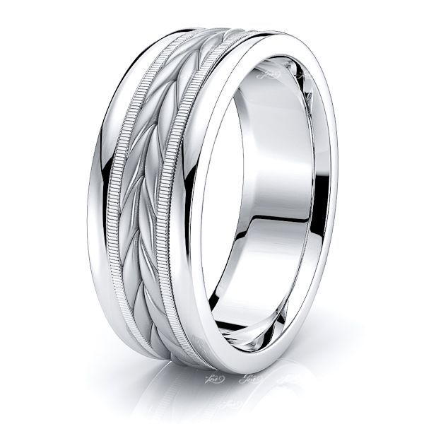 Hand Woven Wedding Bands - Reed Braided Ring Comfort 7mm
