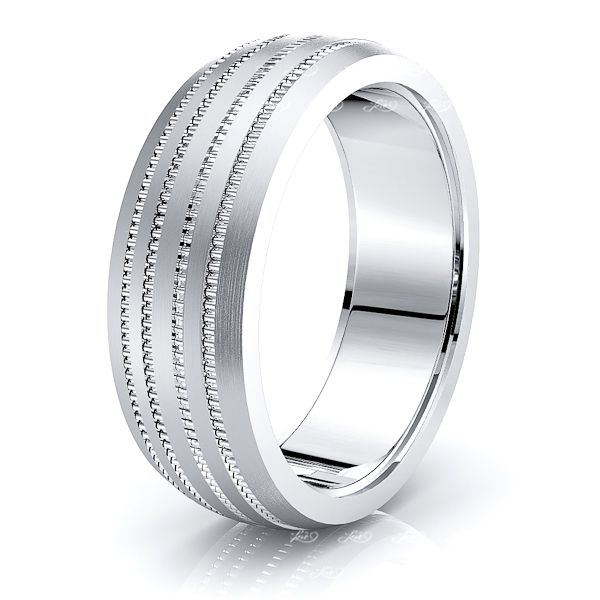 Exclusive 8mm Dome Milgrain Comfort Fit Wedding Ring