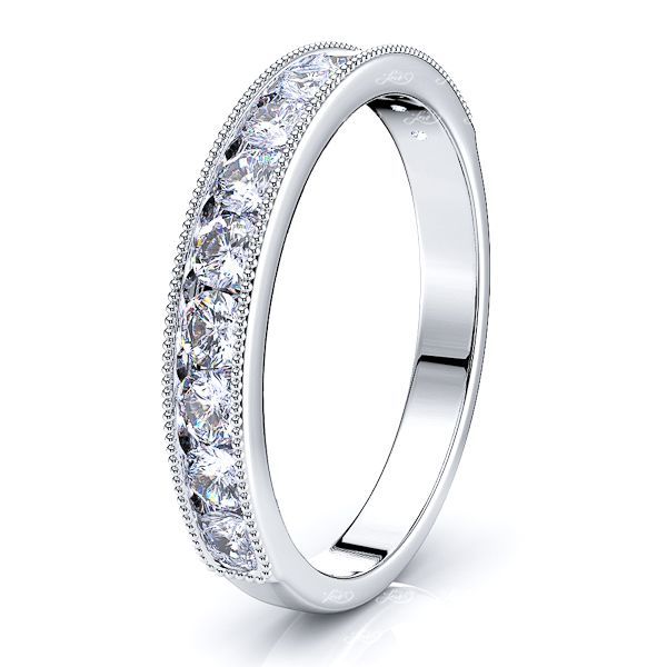 Sandrine Channel Set Anniversary Band - 0.72 ctw Carat Round Cut Diamond