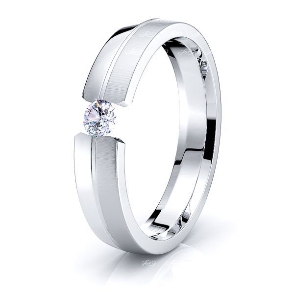 Solid Snow Diamond Wedding Ring 0.10 Carat 4mm Comfort Fit